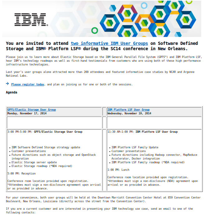 GPFS at SC ’14 – Spectrum Scale User Group